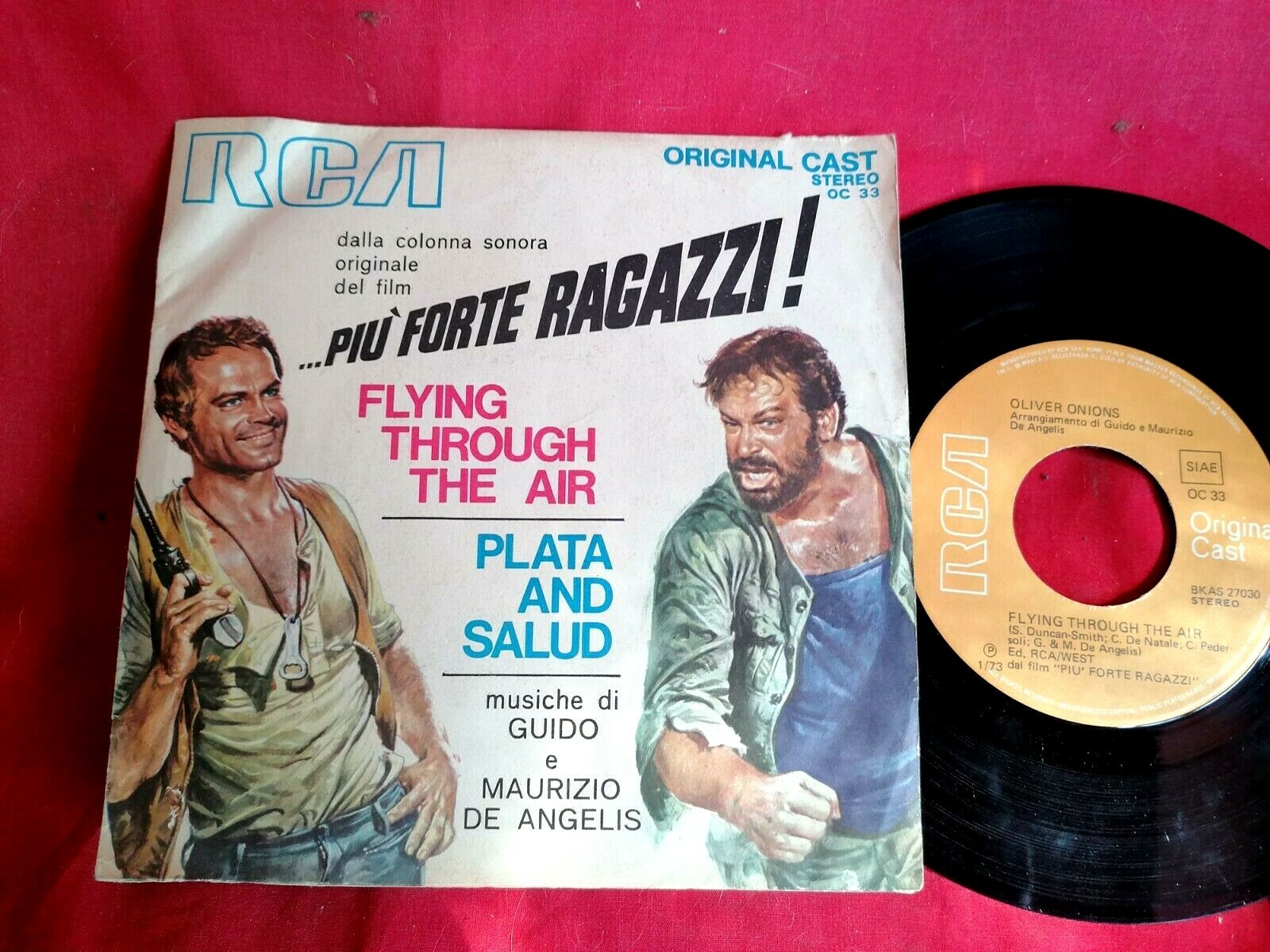 OLIVER ONIONS BUD SPENCER Più forte ragazzi OST 1973 7"+ PS 45rpm EX+ ...