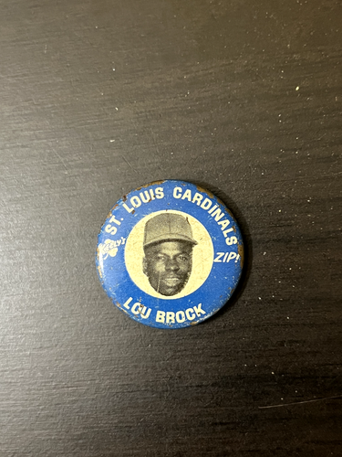 Lou Brock 1969 Kelly's Zip Potato Chip Button Pinback Pin Cardinals 1 ...