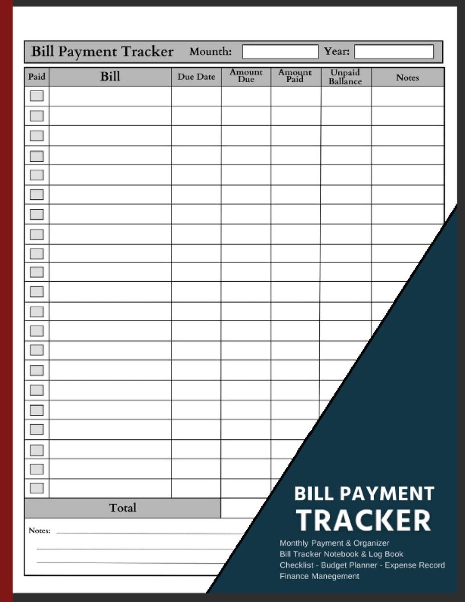 Monthly Bill Planner Undated Planner Bill Organizer 8"x9.25" Purple