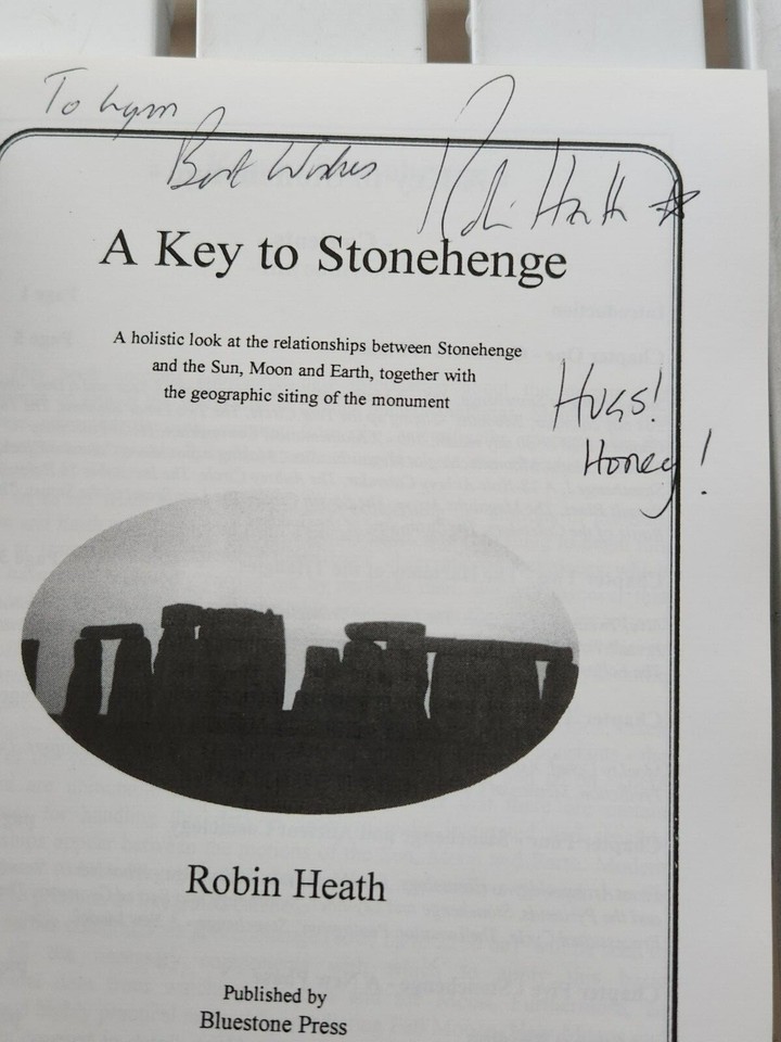 A KEY TO STONEHENGE BY ROBIN HEATH 1995 SIGNED | eBay