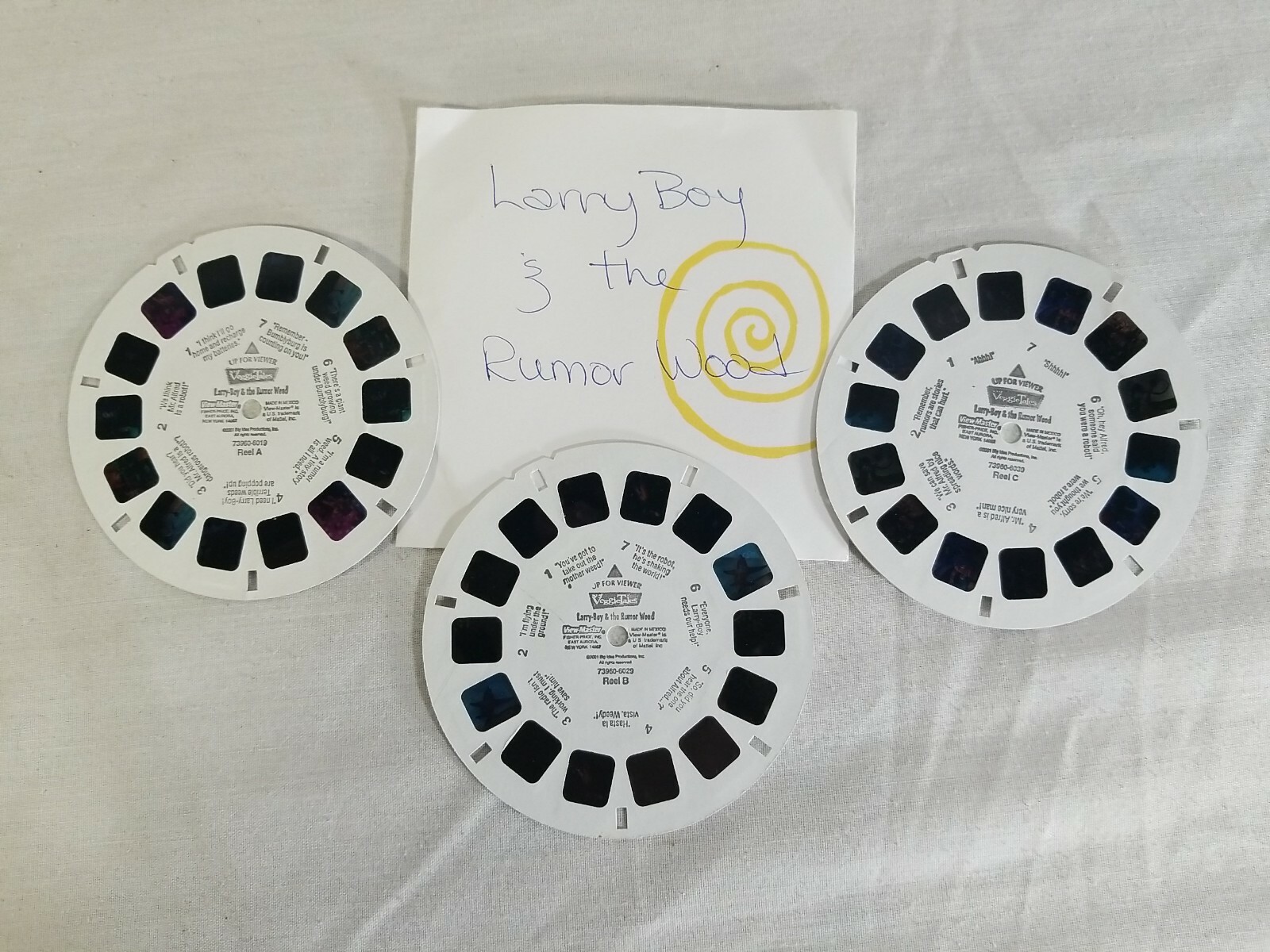 View-Master VeggieTales Larry Boy & The Rumor Weed Reel Set | eBay