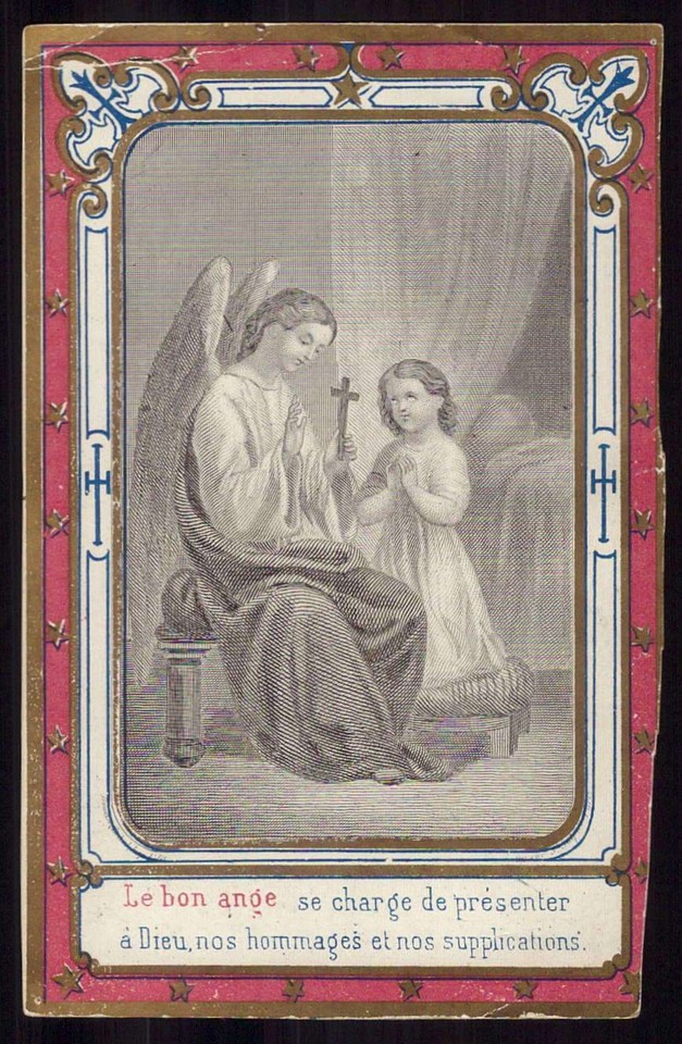 THE GOOD ANGEL LESSONS / GUARDIAN ANGEL ON BOTH SIDES Old w/ GOLD HOLY ...