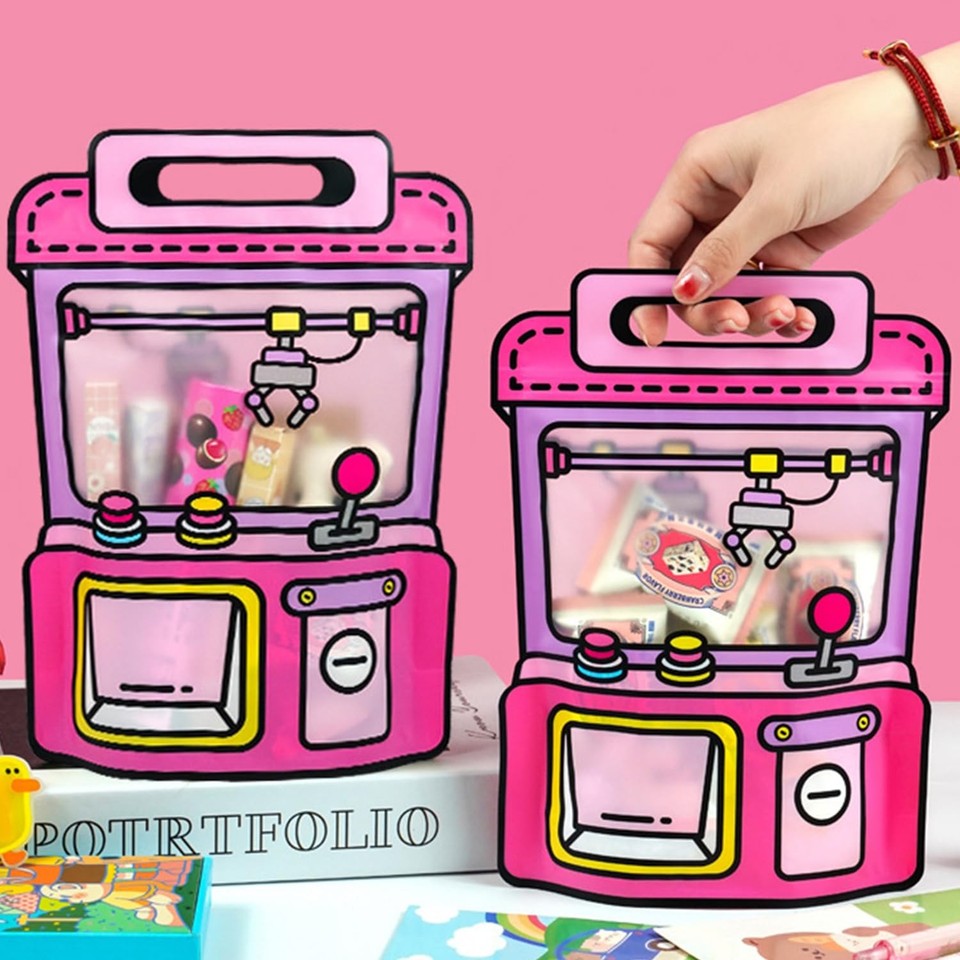 30PCS Pink Color Gift Bags with Handle Claw Machine Shape Goodie Bag ...