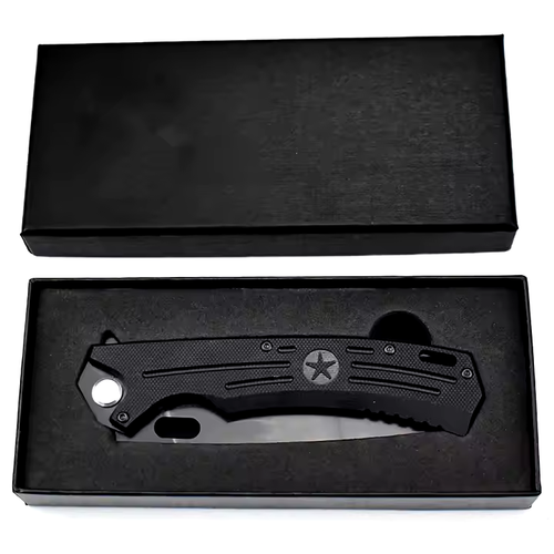 NOKS “Major” Tactical EDC Knife W/Black G10 Handle - D2 Blade, Black ...