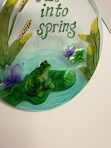 Tii Collections Hop Into Spring Frog Glass Inspirational Plate | eBay