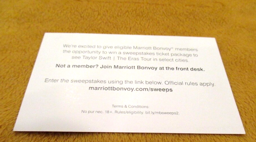 MARRIOTT BONVOY - TAYLOR SWIFT THE ERAS TOUR PROMO CARD | eBay