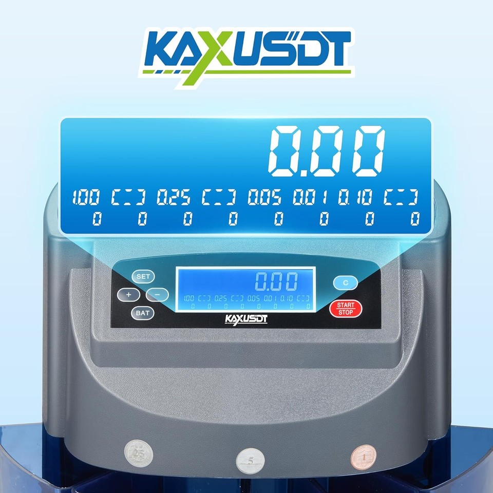 USD Coin Counter Machine, Professional Coin Sorter and Wrapper Roller ...