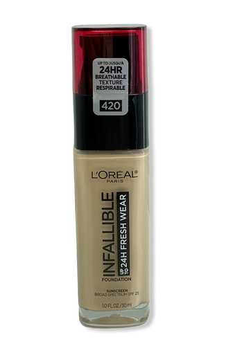 L'Oreal Infallible Foundation Up To 24H Fresh Wear SPF25 1.0fl.oz./30ml ...