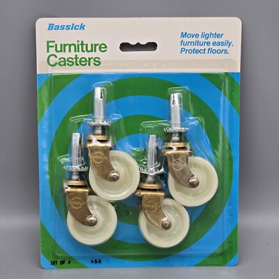 NIP Bassick 1 5/8" Light Duty Ball Bearing Swivel Casters Furniture ...