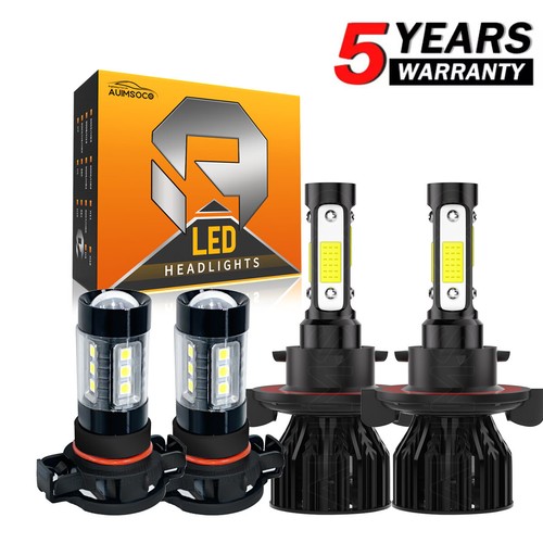 LED Headlight 12000K Hi/Lo Bulbs Fog Light For GMC Yukon Denali 4-Door ...
