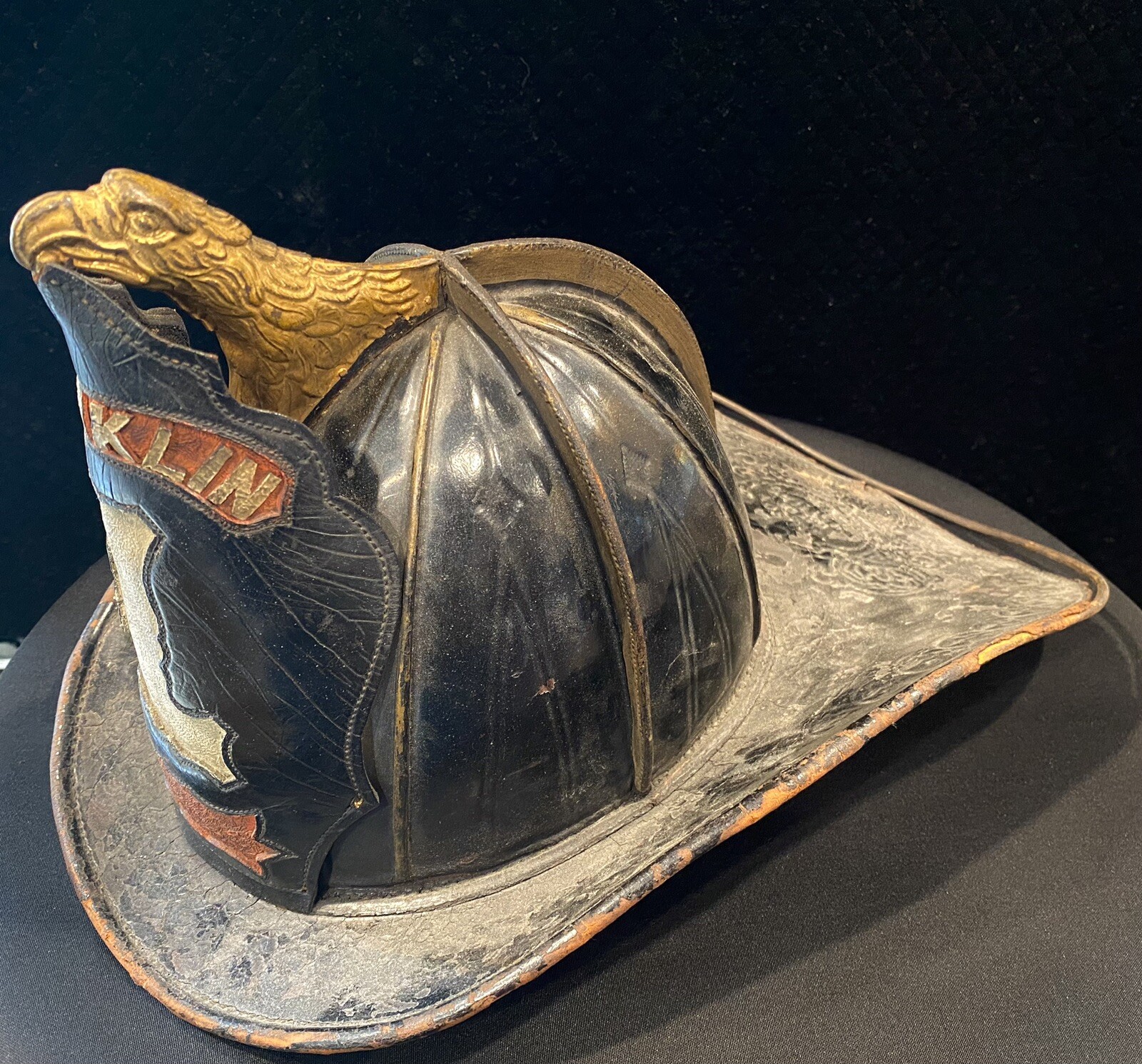 Very Early Wilson High Eagle Fire Helmet Hat Trumpet Badge FDNY NYFD | eBay