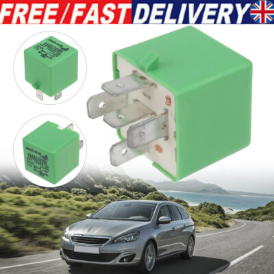 12V 35A 5-Pin Cooling Radiator Fan Relay Green 6547TX For Peugeot ...