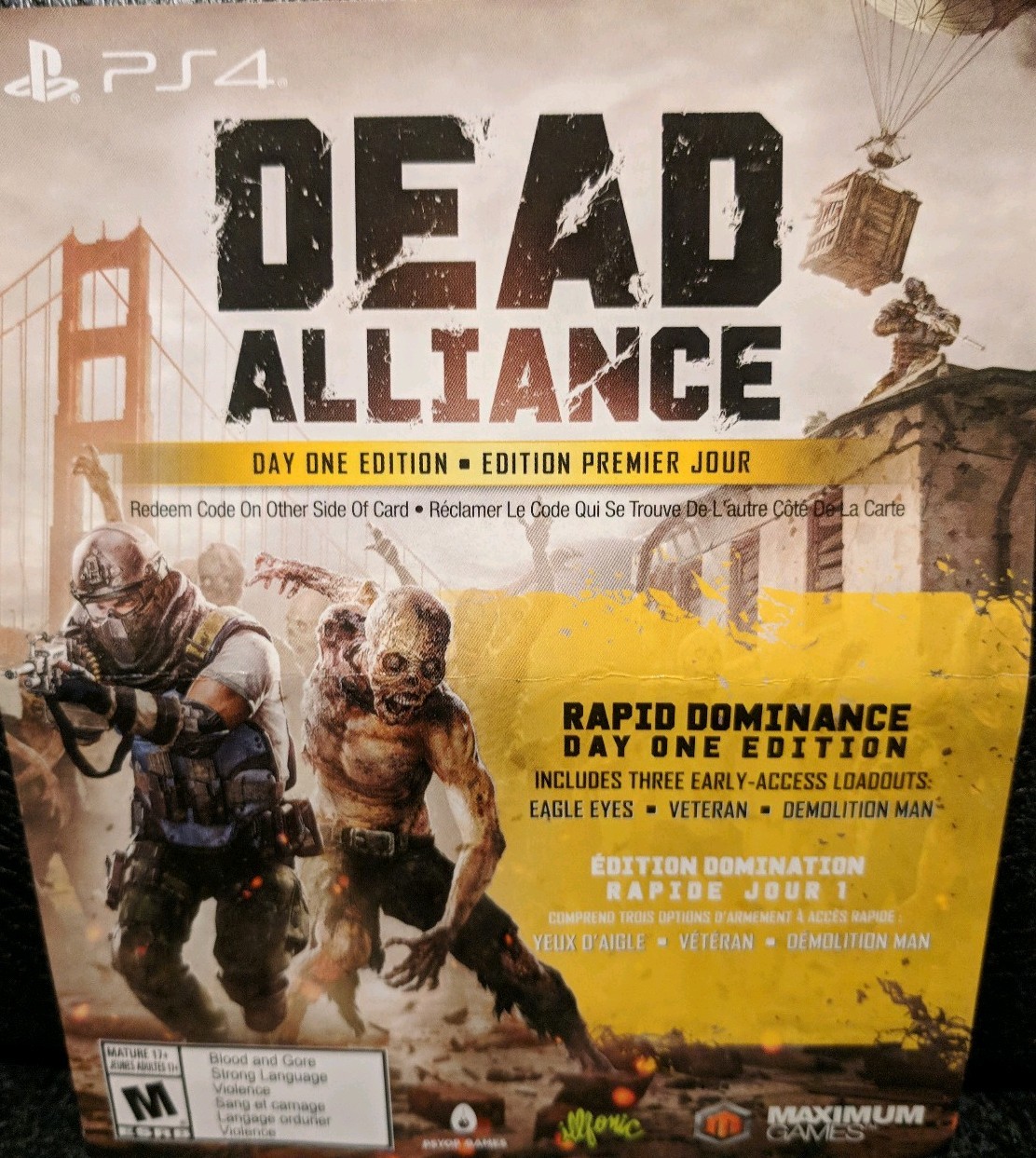 PS4 Dead Alliance Day 1 Rapid Dominance DLC *FREE SHIPPING!* | eBay