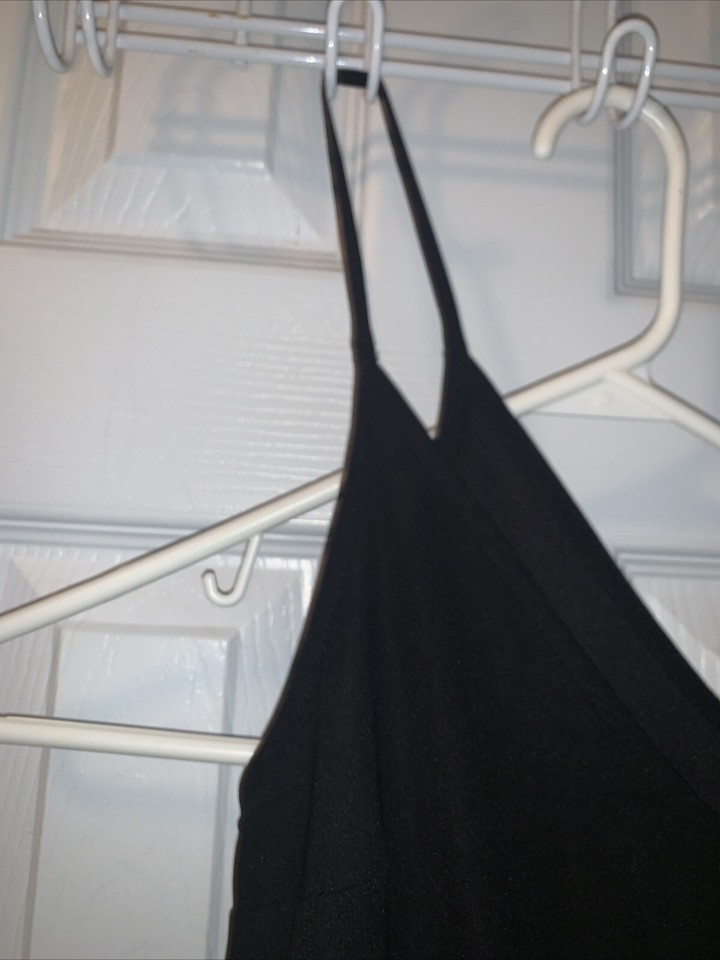 Black Maxi Dress Tee Straps Sheer Cover Of Mini | eBay