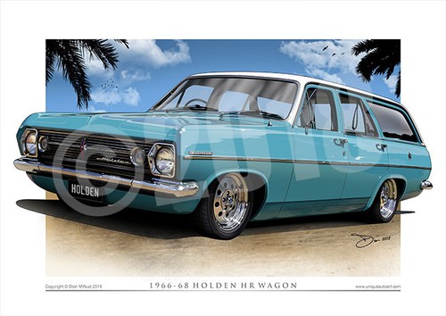 Holden HR Wagon Automotive Print - Classic Old Holden Car Drawing ( 12 ...