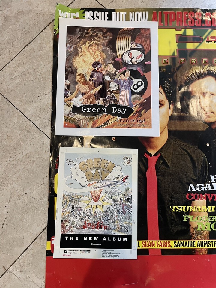 Green day poster bundle -Snipe -24x 36 Billboard ad 13 1/2x 16, press ...