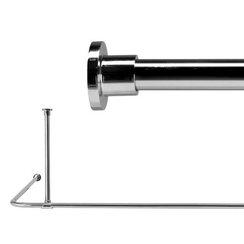 Croydex Shower Curtain Pole L Shape Shower Rail Kit, Stainless Steel ...