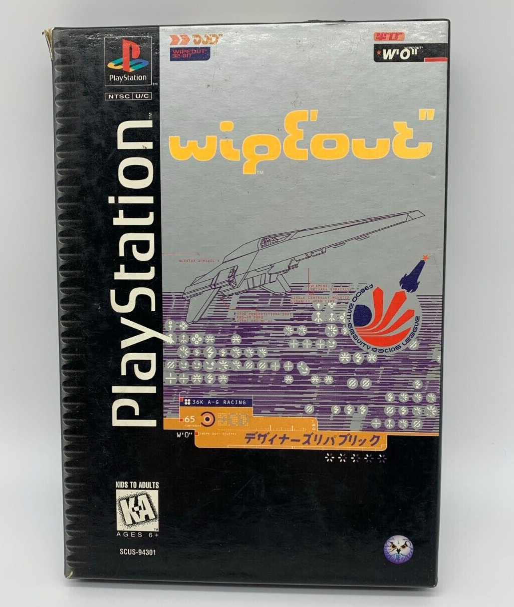 WipEout (Sony PlayStation 1, 1996) PS1 Long Box Complete w/Manual ...