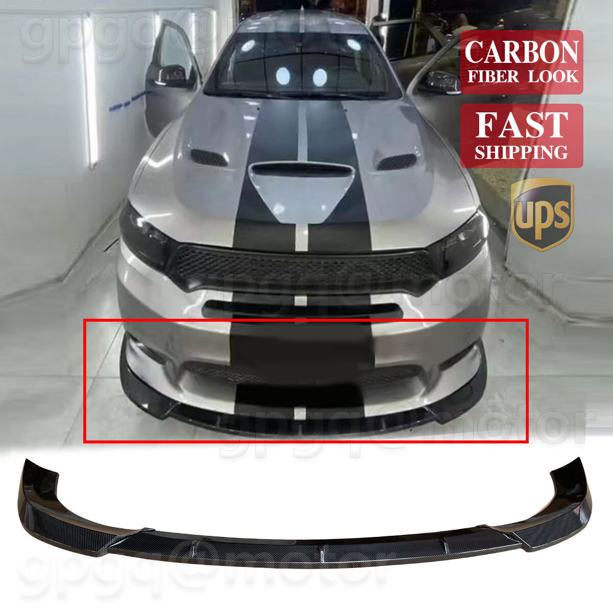 For Dodge Durango SRT 2018-2020 Carbon Fiber Front Bumper Lip Splitter ...