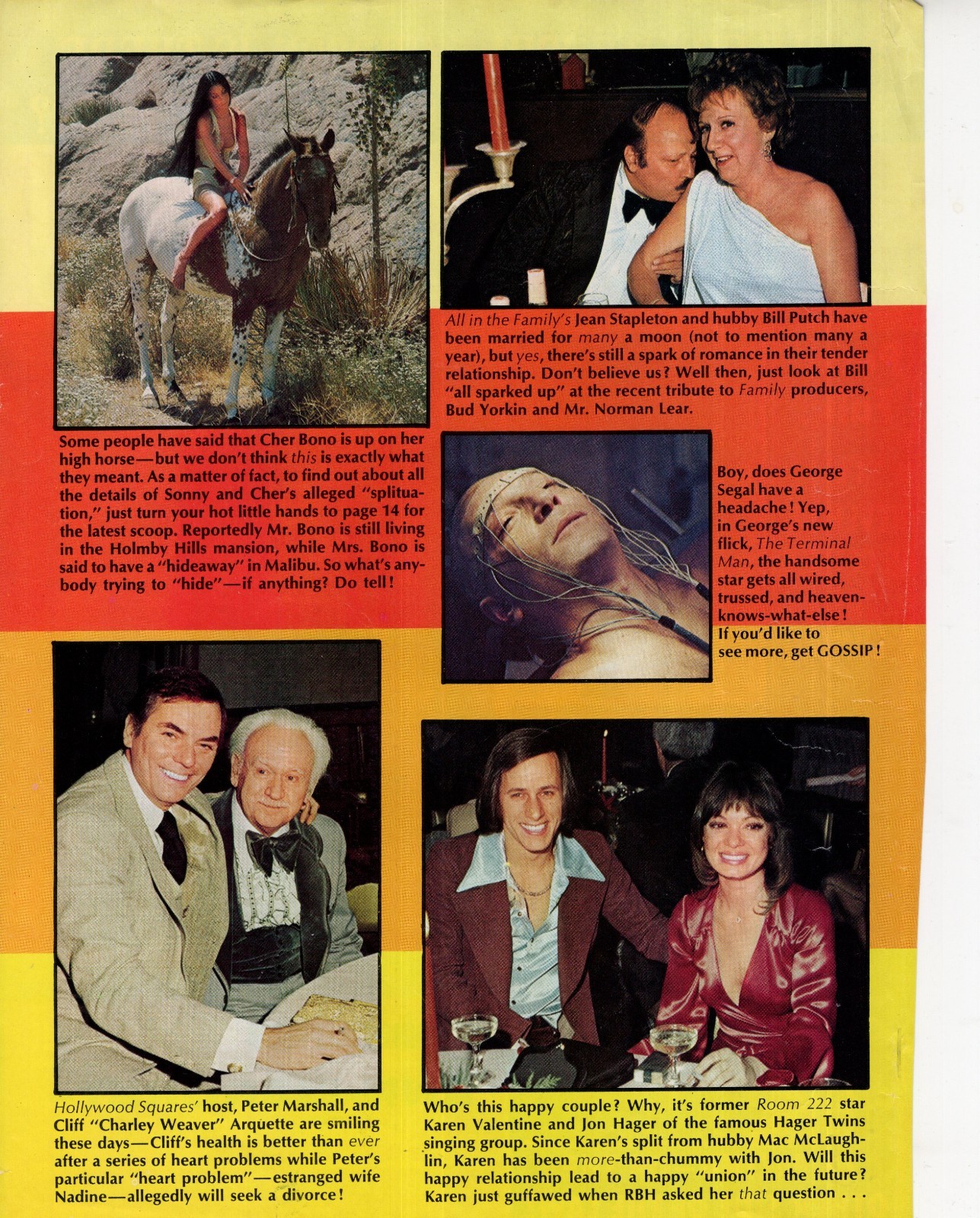 Karen Valentine Jon Hager Cher Magazine Photo Clipping 1 Page Z0745 | eBay