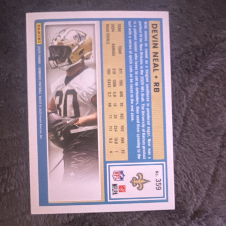 2025 Panini Donruss - Devin Neal #359 Rated Rookie Press Proof Yellow ...