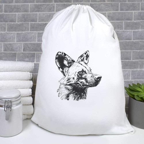 'African Wild Dog Side View' Laundry / Washing / Storage Bag ...