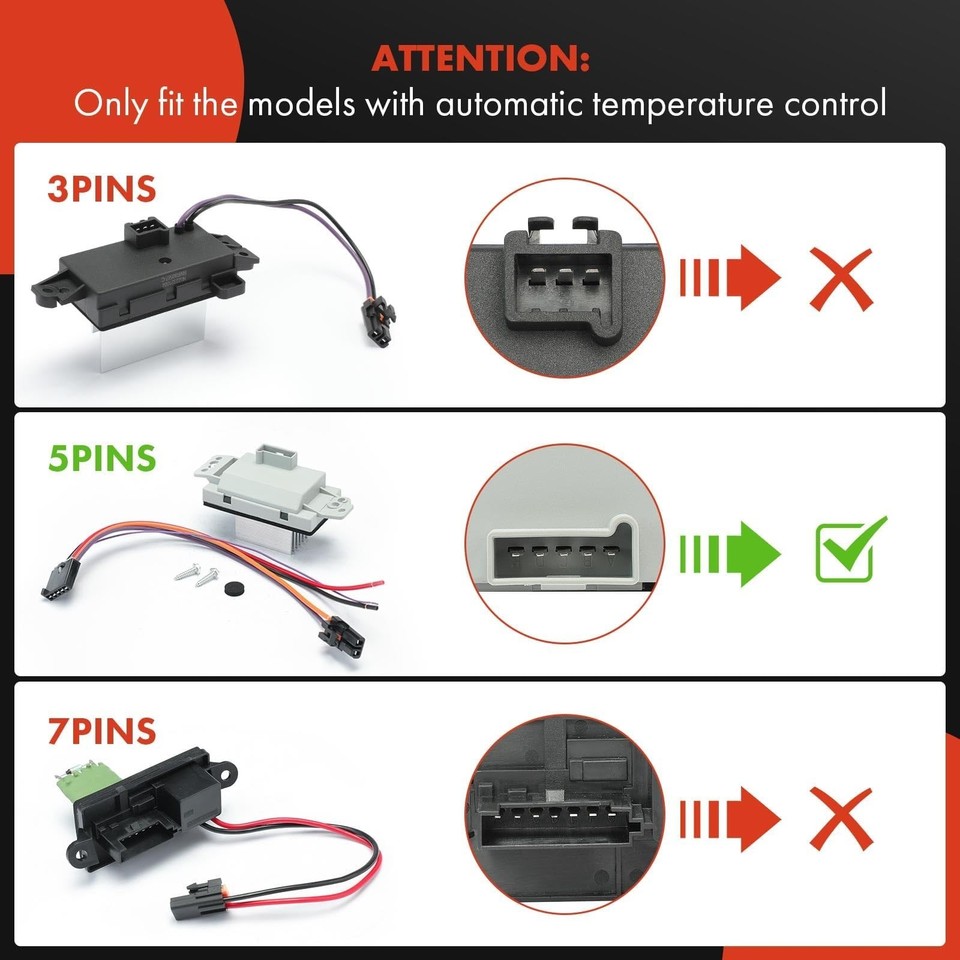 A-Premium HVAC Blower Motor Resistor Kit with Harness Compatible wi ...