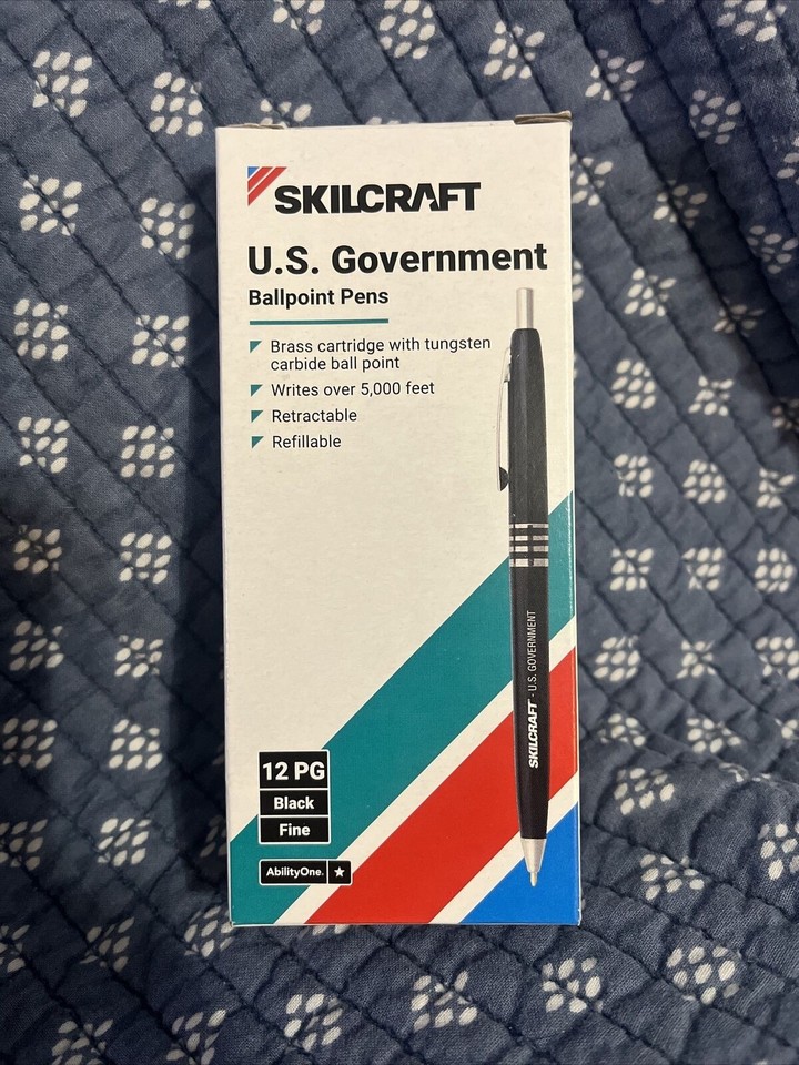 Skilcraft US Government Retractable Ball Point Pen Fine Pt. Black Ink ...