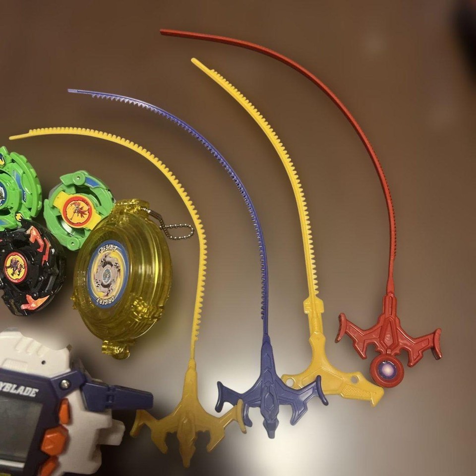 Beyblade Lot - 20+ Beyblades, Launchers, Winders & Parts - Original ...