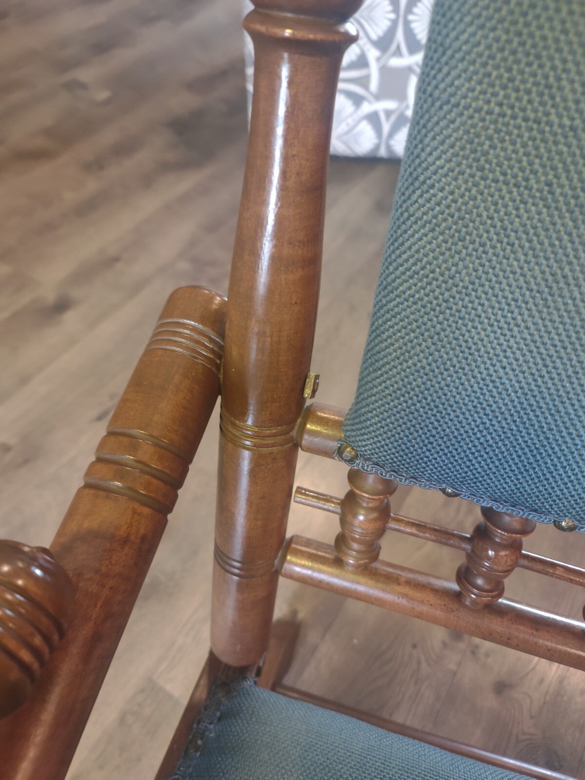 Antique 1800's spool Rocking Chair Victorian Platform Rocker with Coil ...