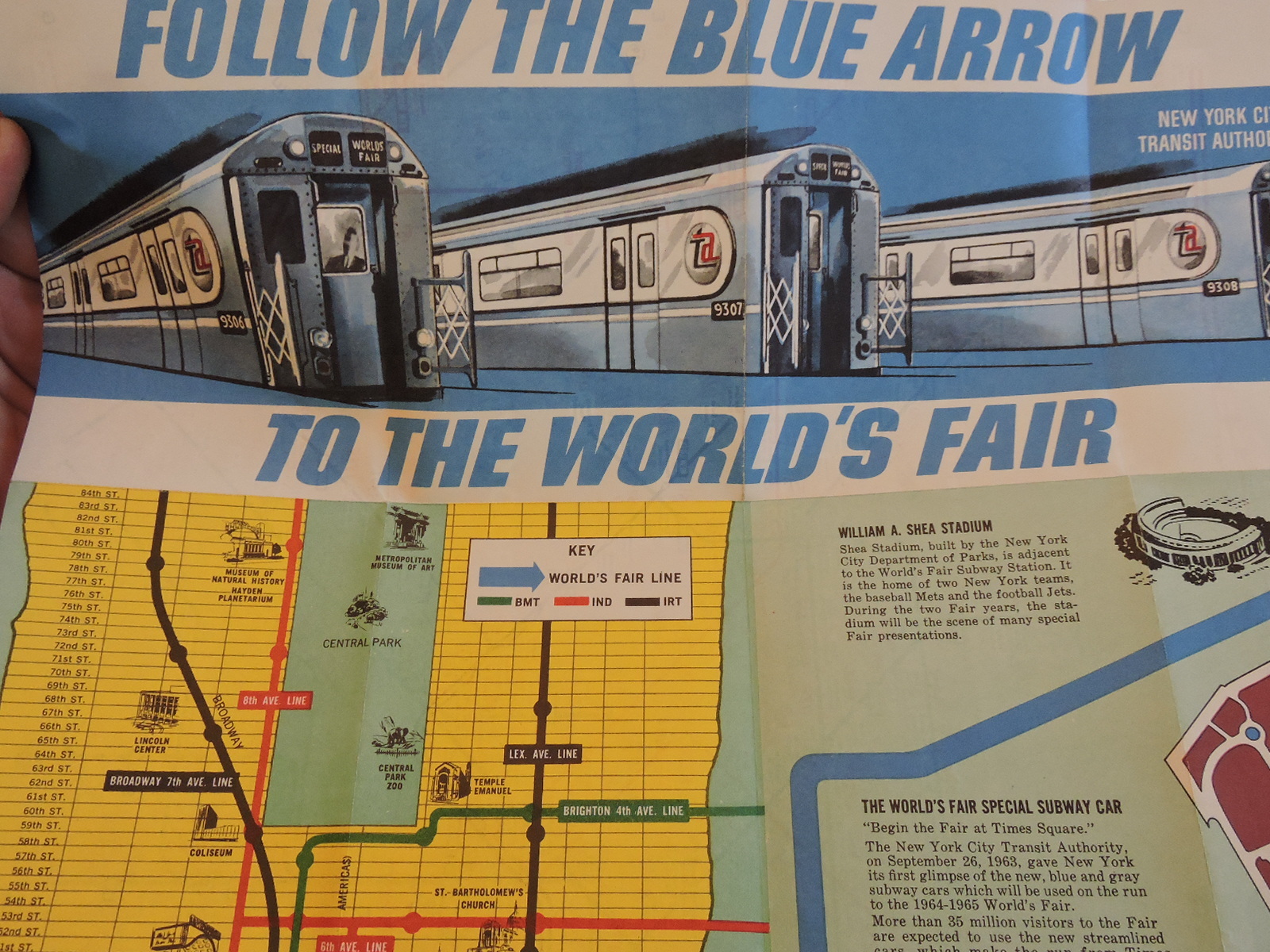 RARE 1964 1965 New York City NYC Subway Map Worlds Fair Flushing Train ...