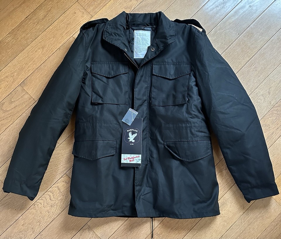 Surplus M65 US Field Jacket Zip Button Liner Black New With Tags , Men ...
