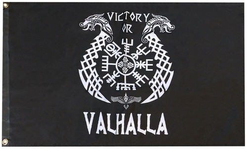 2X3 Viking Victory Valhalla Black White 2'x3' 100D Woven Poly Nylon ...