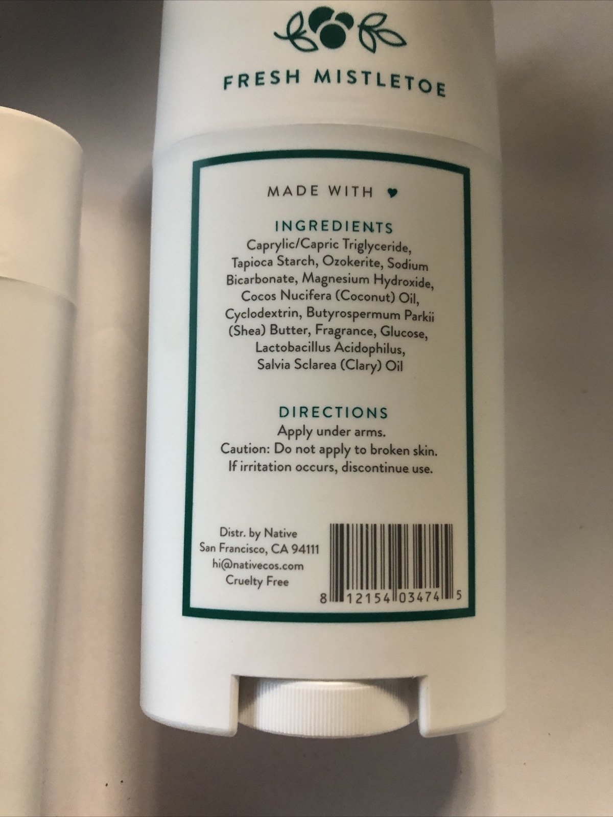 NEW (2) Paraben & Aluminum Free NATIVE Deodorant Fresh MISTLETOE And ...