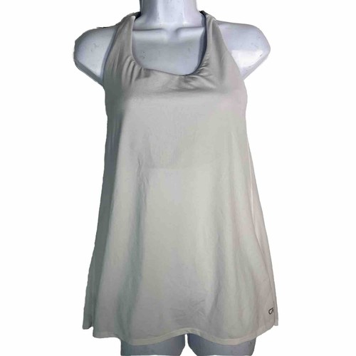 Gap Fit Breathe White Racerback Tank Top Built In Sports Bra Women's M ...