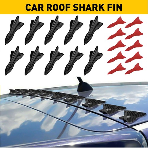 10xCarbon Shark Fiber Fin Diffuser Vortex Generator Car Wing Roof ...
