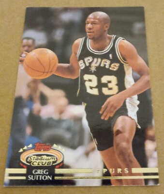 1992-93 Topps Stadium Club GREG SUTTON Basketball Card #139. SAN ...