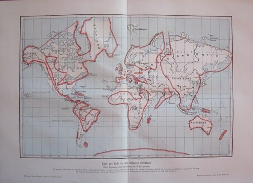 Map of the earth in the middle cretaceous......antique ...