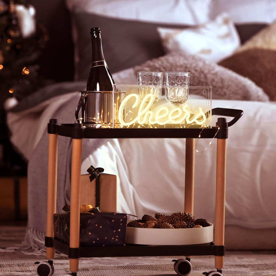 Cheers Neon Sign Light LED Sign for Bar Decorations Warm White Cheers ...