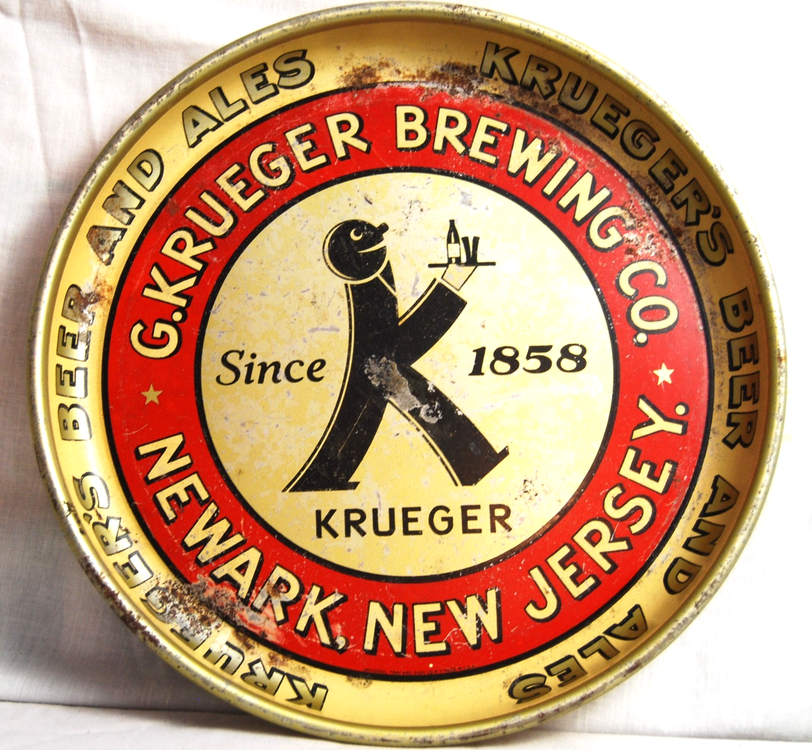 Krueger Beer and Ales (K Man) Tray - G Krueger Brewing Co. Newark, New ...