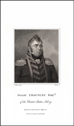 Commodore ISAAC CHAUNCEY rare engraving Battle of Lake Ontario WOOD ...