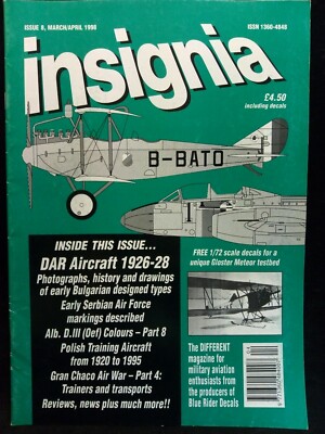 Insignia Aviation Magazine Issue 8 March / April 1998 No Decals | eBay