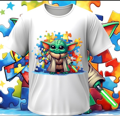 T-shirt Autism autistic puzzle Yoda 1 | eBay