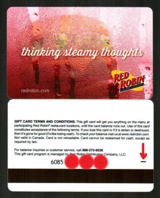 RED ROBIN Thinking Steamy Thoughts ( 2013 ) Gift Card ( $0 ) V2 | eBay