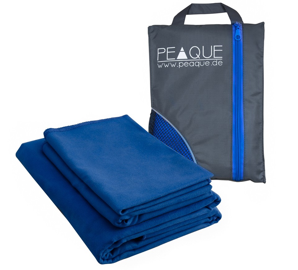 3er SET MIKROFASER HANDTÜCHER + TASCHE, Handtuch, Saunatuch, Badetuch ...