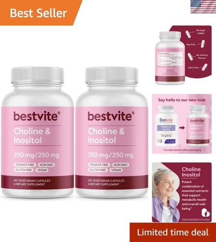 Pure Choline & Inositol Capsules - 500mg for Cognitive & Liver Health ...