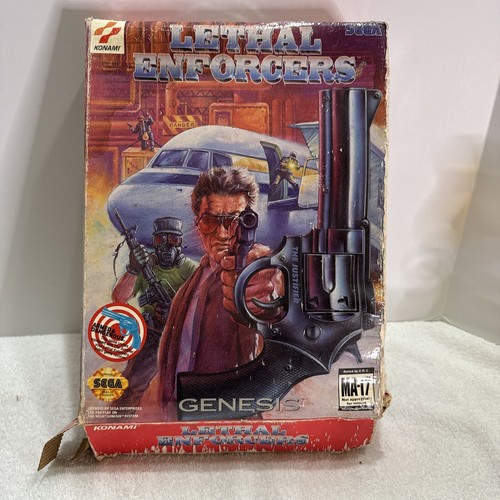 Konami Sega Genesis Lethal Enforcers Gun,Game & Instructions | eBay