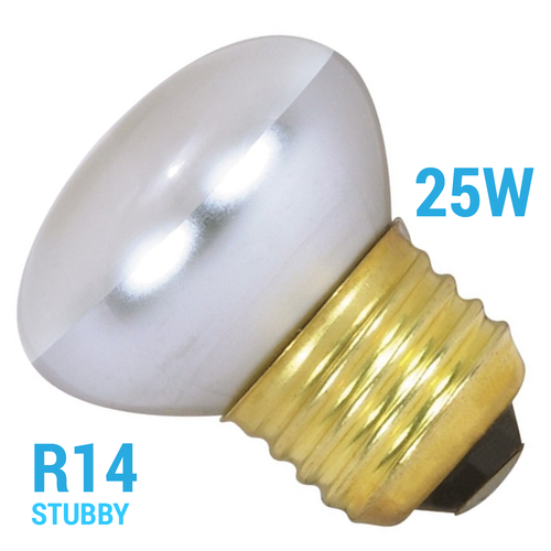 25R14 R14 Stubby Bulb Dimmable Reflector 25W 120V Medium E26 Clear | eBay
