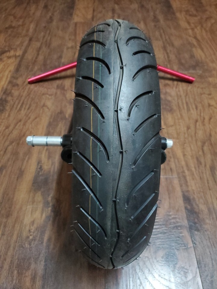 Custom Mini Bike Front End Anodized Red 12" Wheel Forks Bars Billet ...