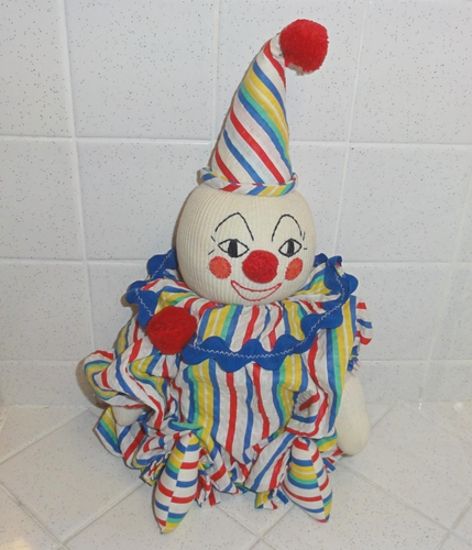 Vintage Handmade Patchwork Clown Doll plush pointy hat ragdoll ...